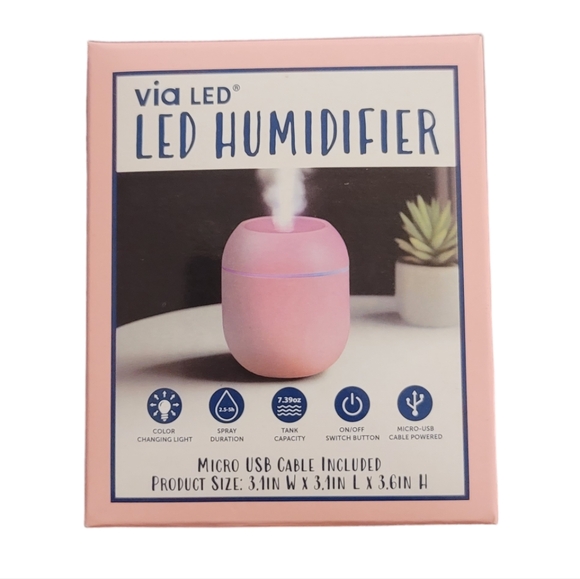 via led | Other | Nwt Via Led Humidifier In Pink Micro Usb Powered Tik ...